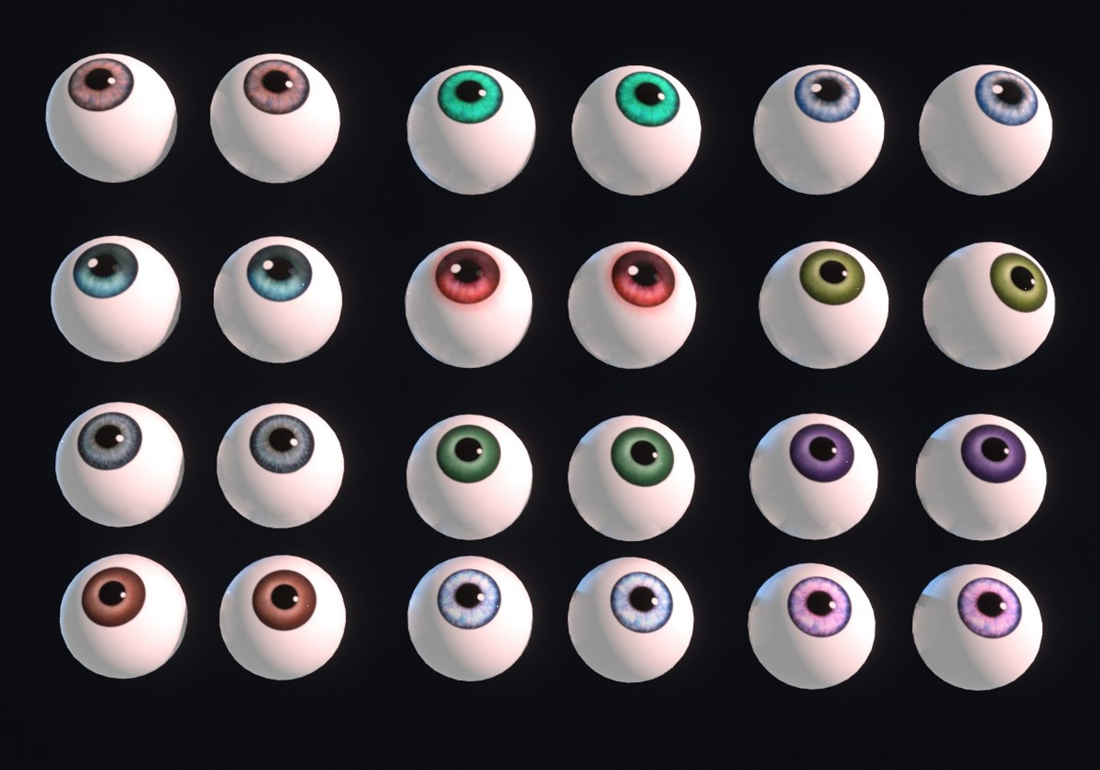 3D 12 Realistic Eyes Package Model - TurboSquid 1885105
