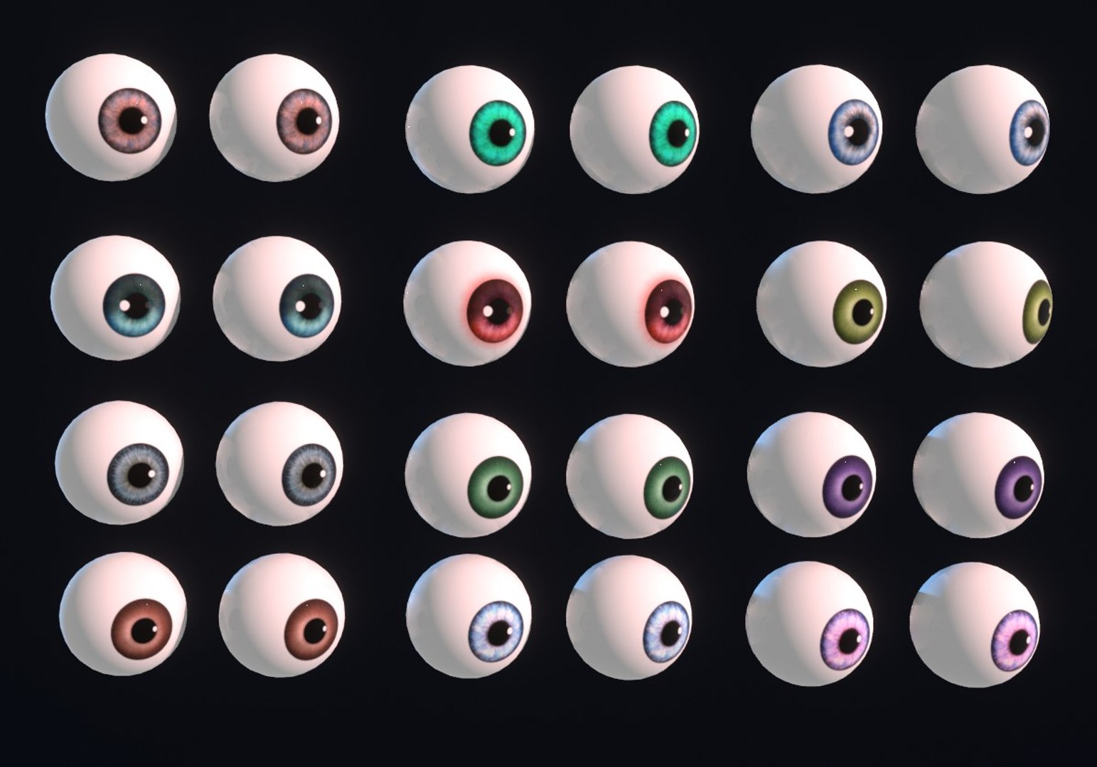 3D 12 Realistic Eyes Package Model - TurboSquid 1885105
