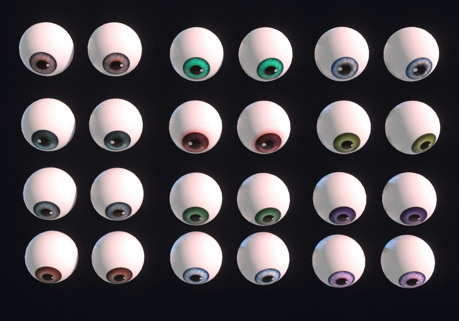 3D 12 Realistic Eyes Package Model - TurboSquid 1885105