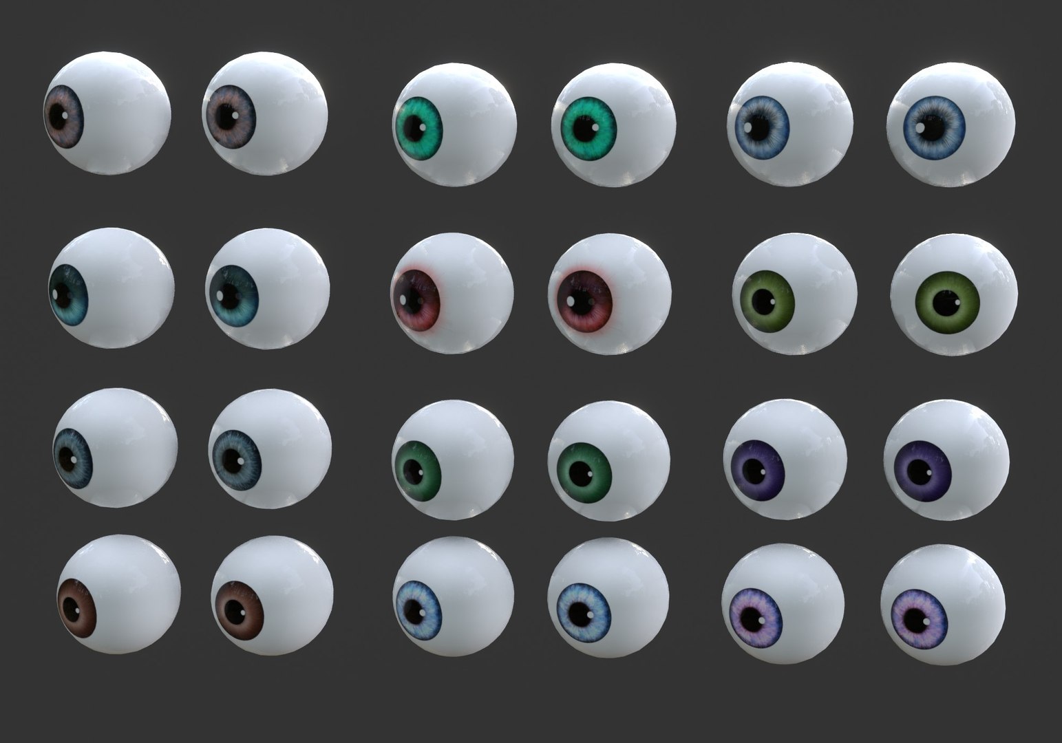 3D 12 Realistic Eyes Package Model - TurboSquid 1885105