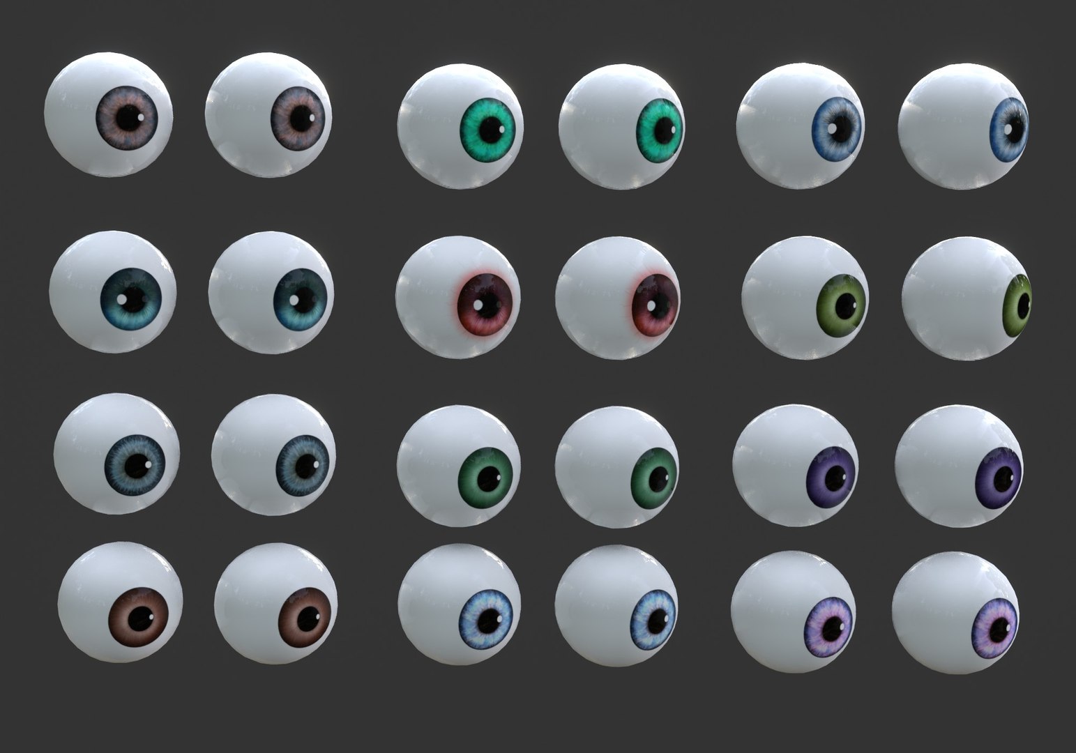 3D 12 Realistic Eyes Package Model - TurboSquid 1885105