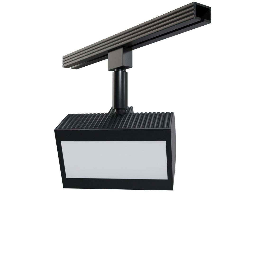 3D Wall Wash Black LED Track Light PBR - TurboSquid 2209452