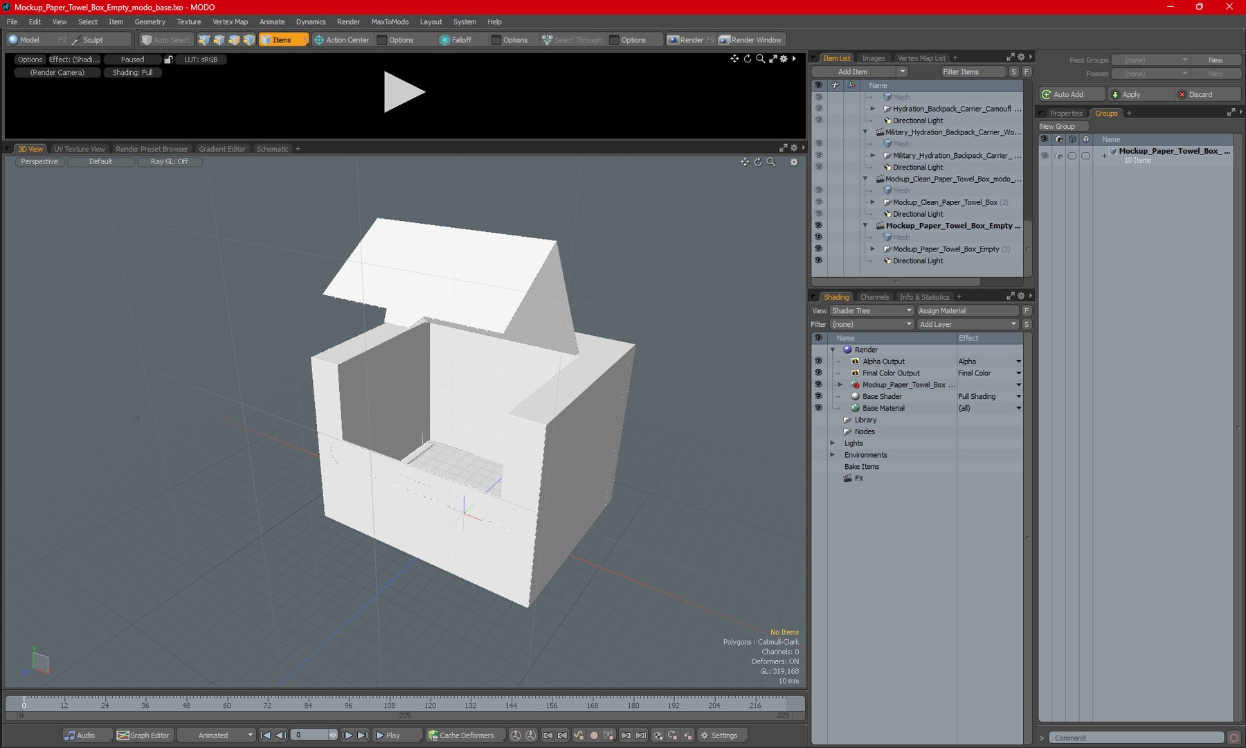 3D Mockup Paper Towel Box Empty - TurboSquid 2252652