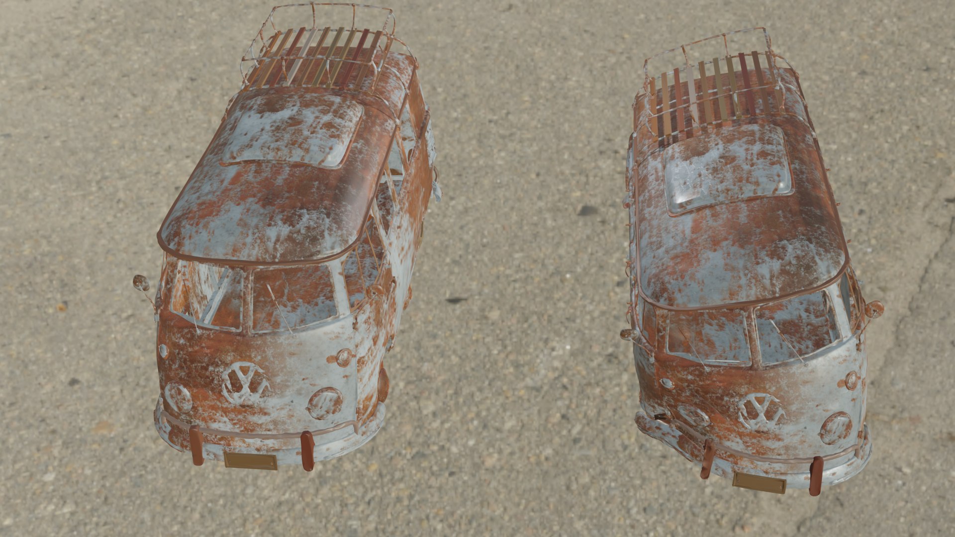 3D volkswagen rusty old van Volkswagen Transporter model - TurboSquid ...