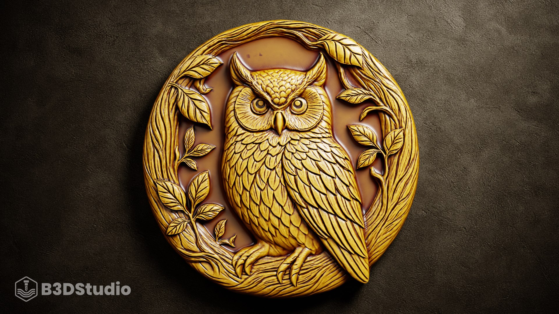 High Detail Owl Relief For CNC LHigh Detail Owl Relieaser And 3D Print STL File And 4K Grayscale ...