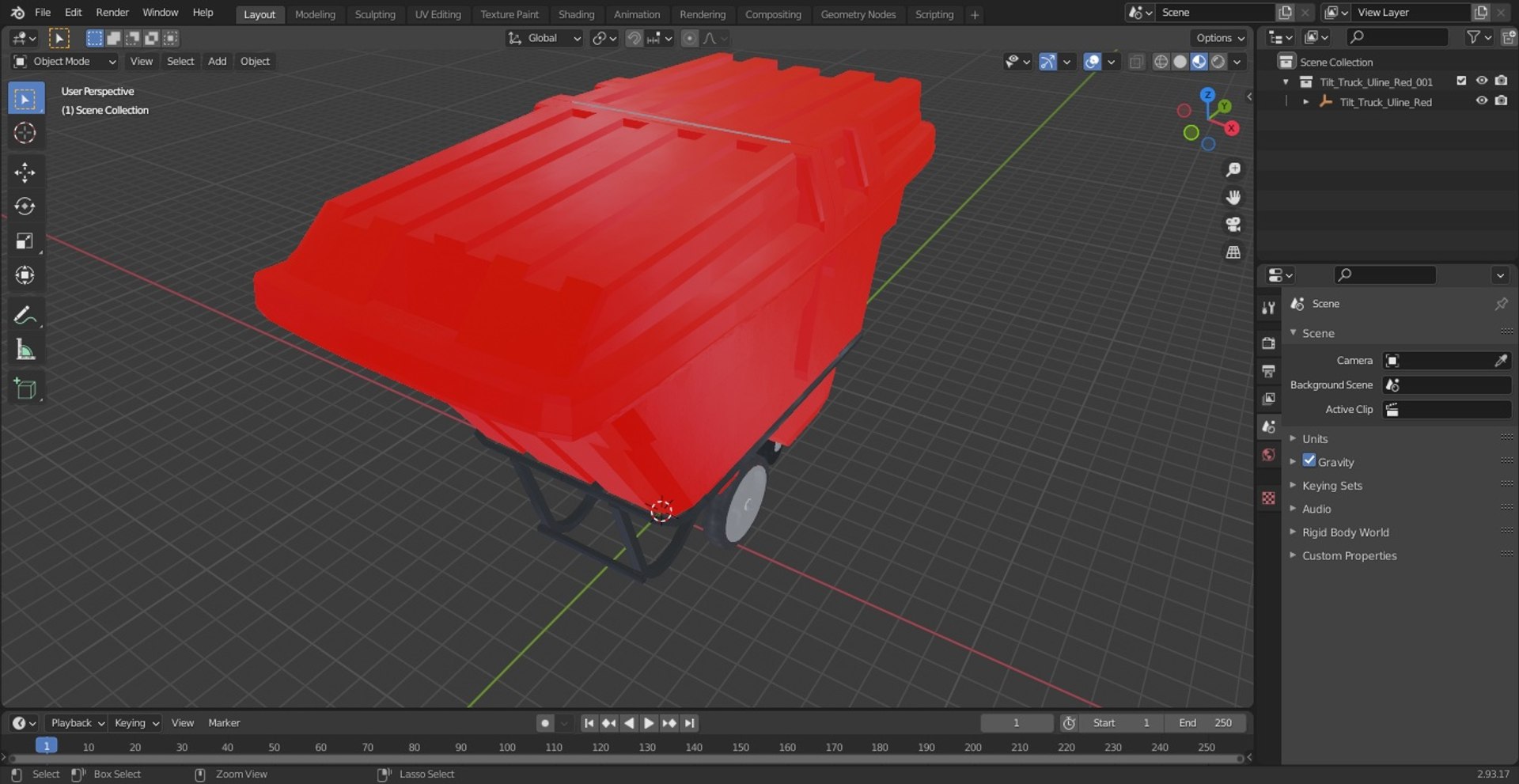 Tilt Truck Uline Red 3D model - TurboSquid 2068912