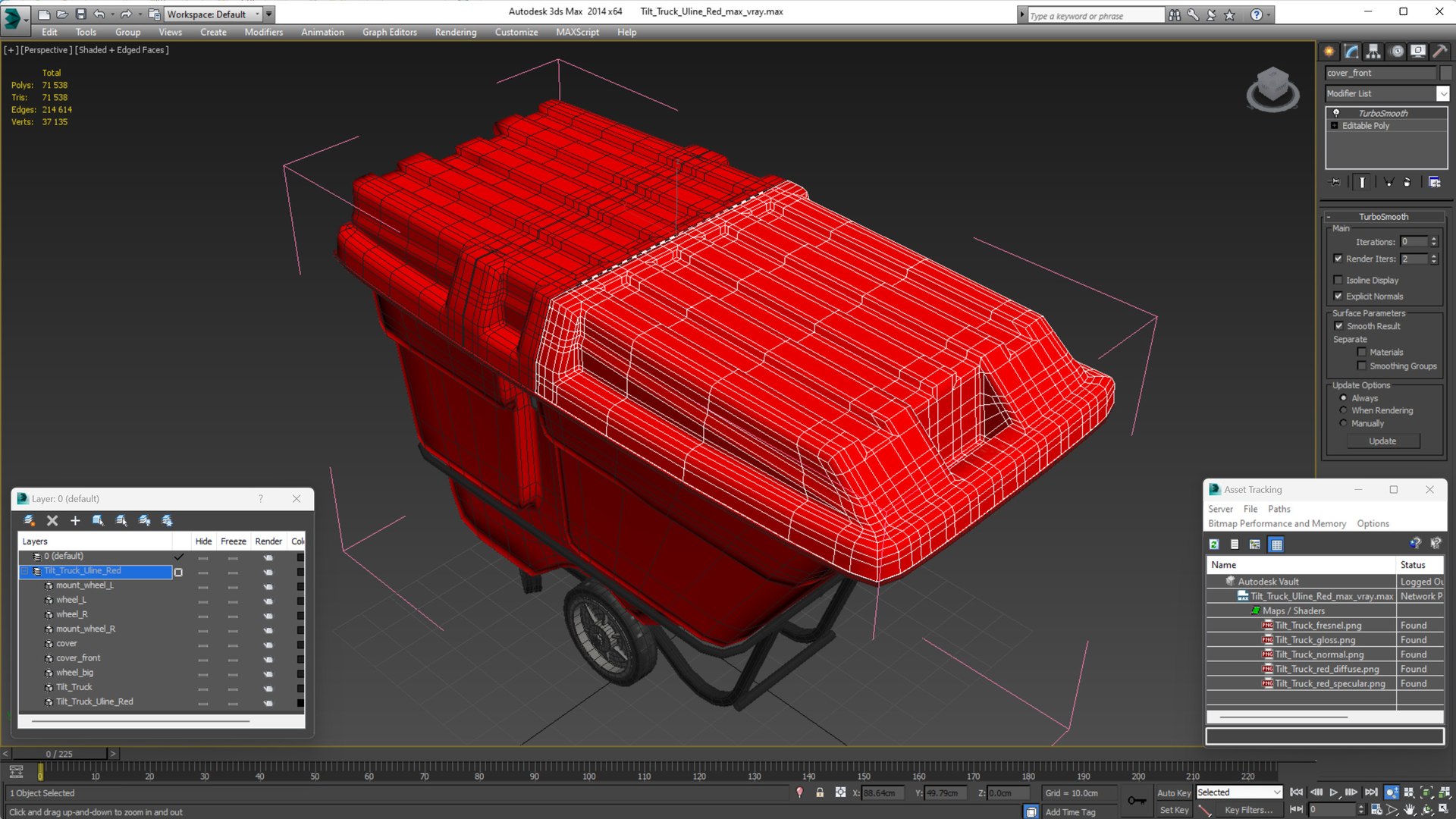 Tilt Truck Uline Red 3D model - TurboSquid 2068912