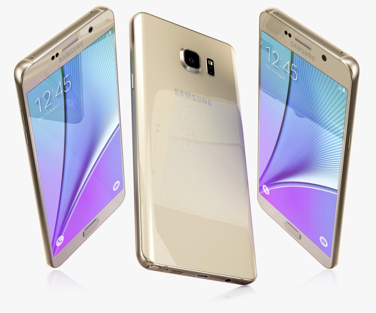 Samsung Galaxy Note5 Gold 3d Model