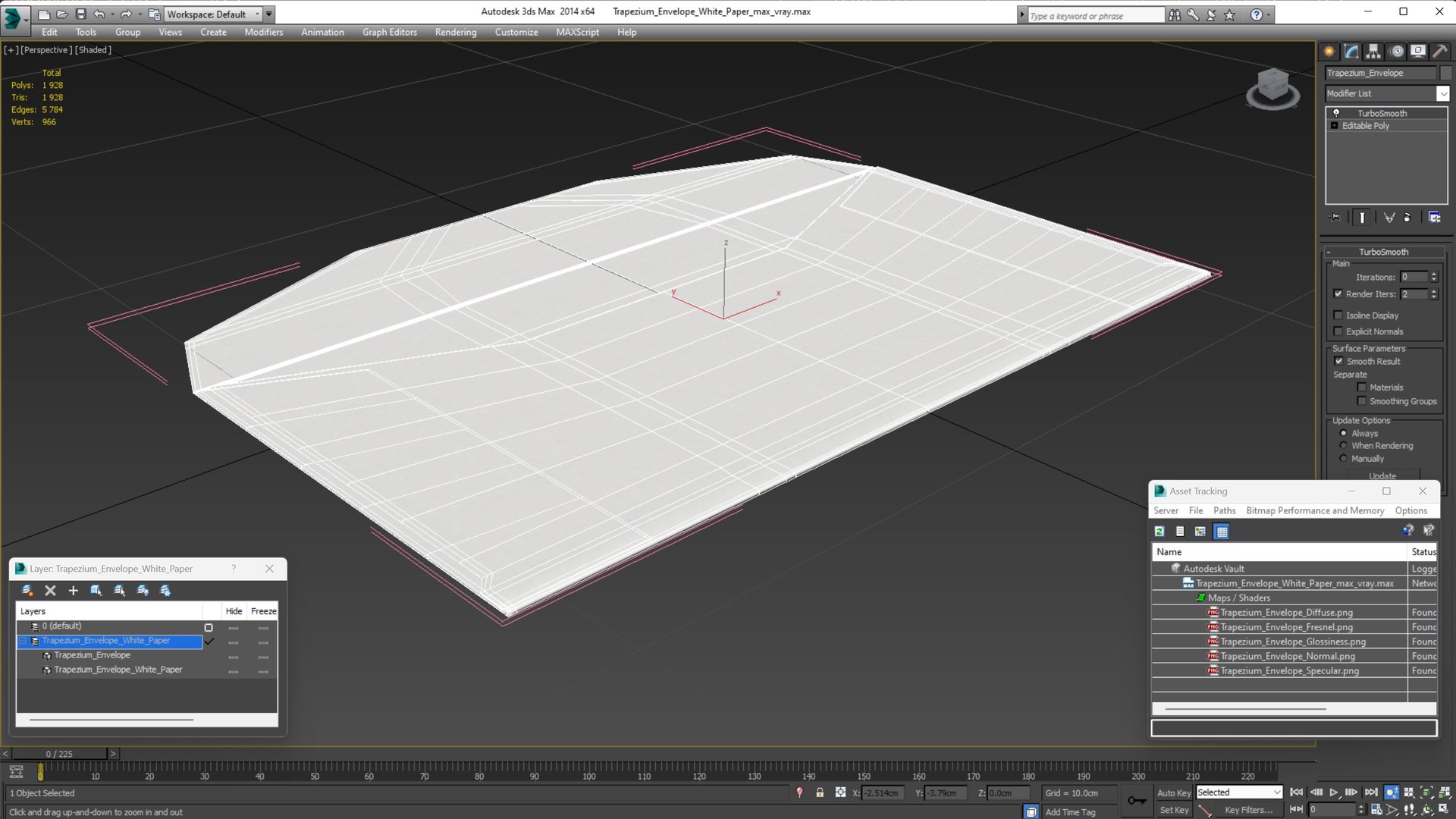 Trapezium Envelope White Paper 3D Model - TurboSquid 2215118
