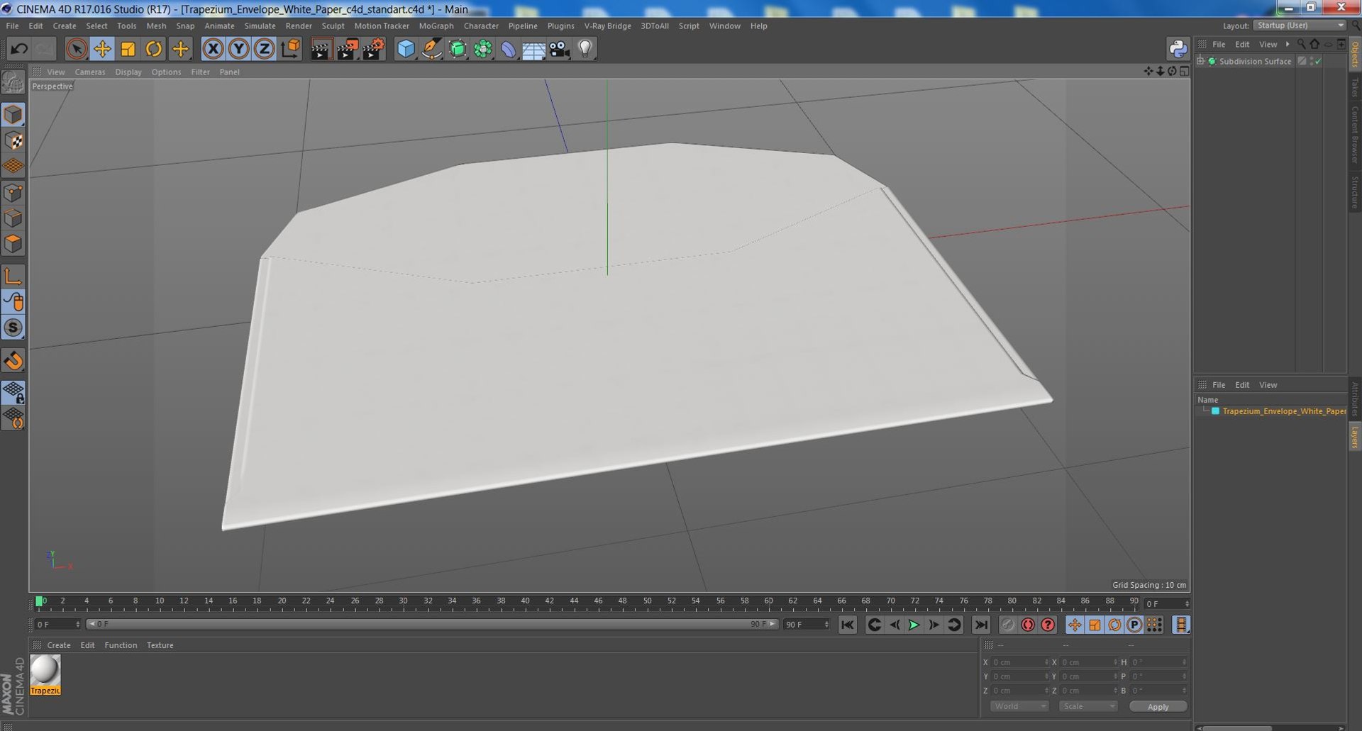 Trapezium Envelope White Paper 3D Model - TurboSquid 2215118