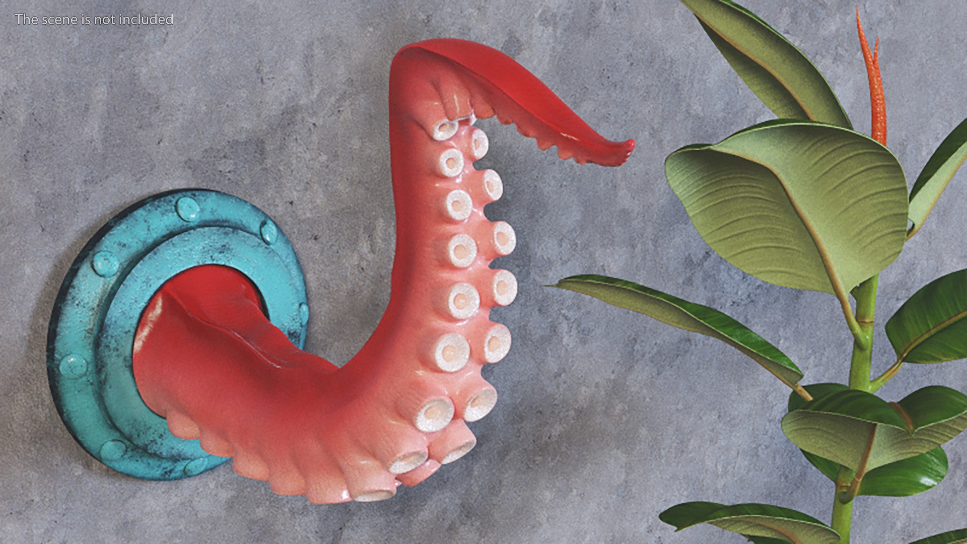 3D Octopus Tentacle Wall Art Sculpture Model - TurboSquid 1987233