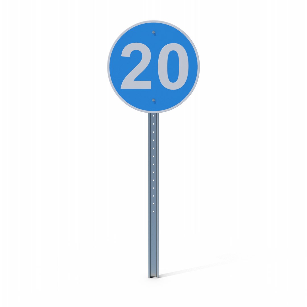 Road Sign Minimum Speed 20 3D Model - TurboSquid 2105814