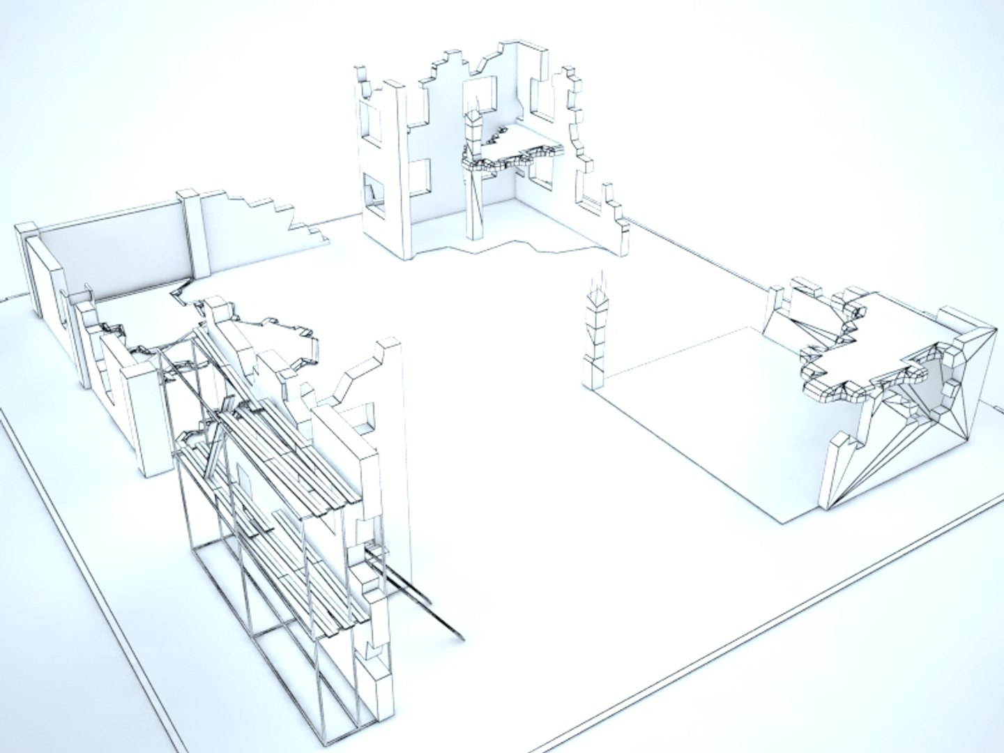 3d Ruin Wall
