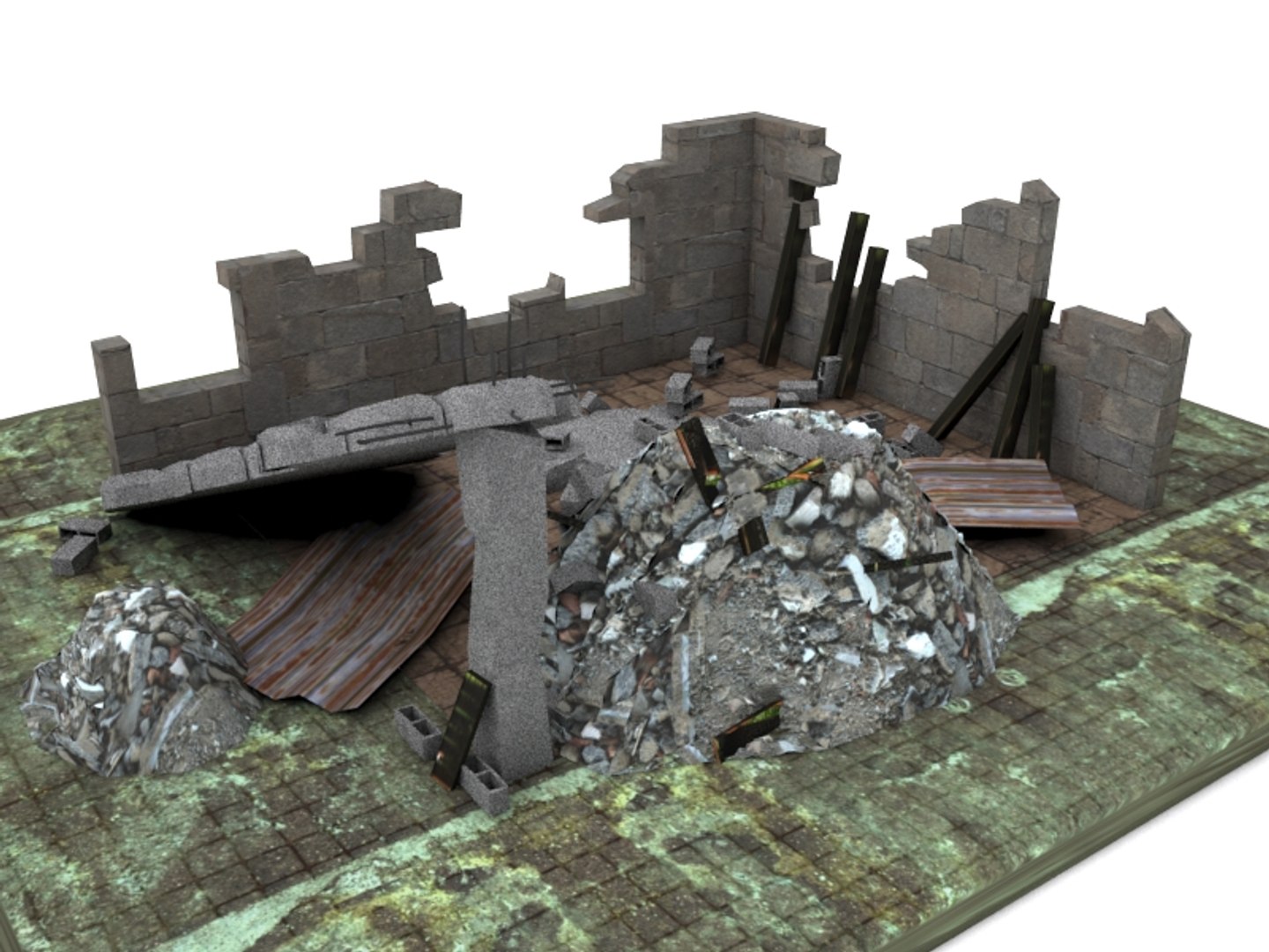 3d Ruin Wall