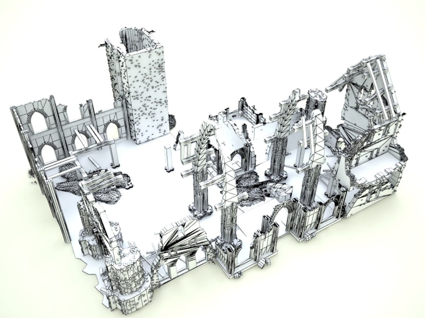 3d Ruin Wall