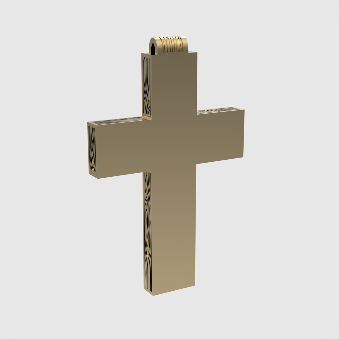 3D Model Elegant Cross With Intricate Wood Pattern JDBCo - TurboSquid ...