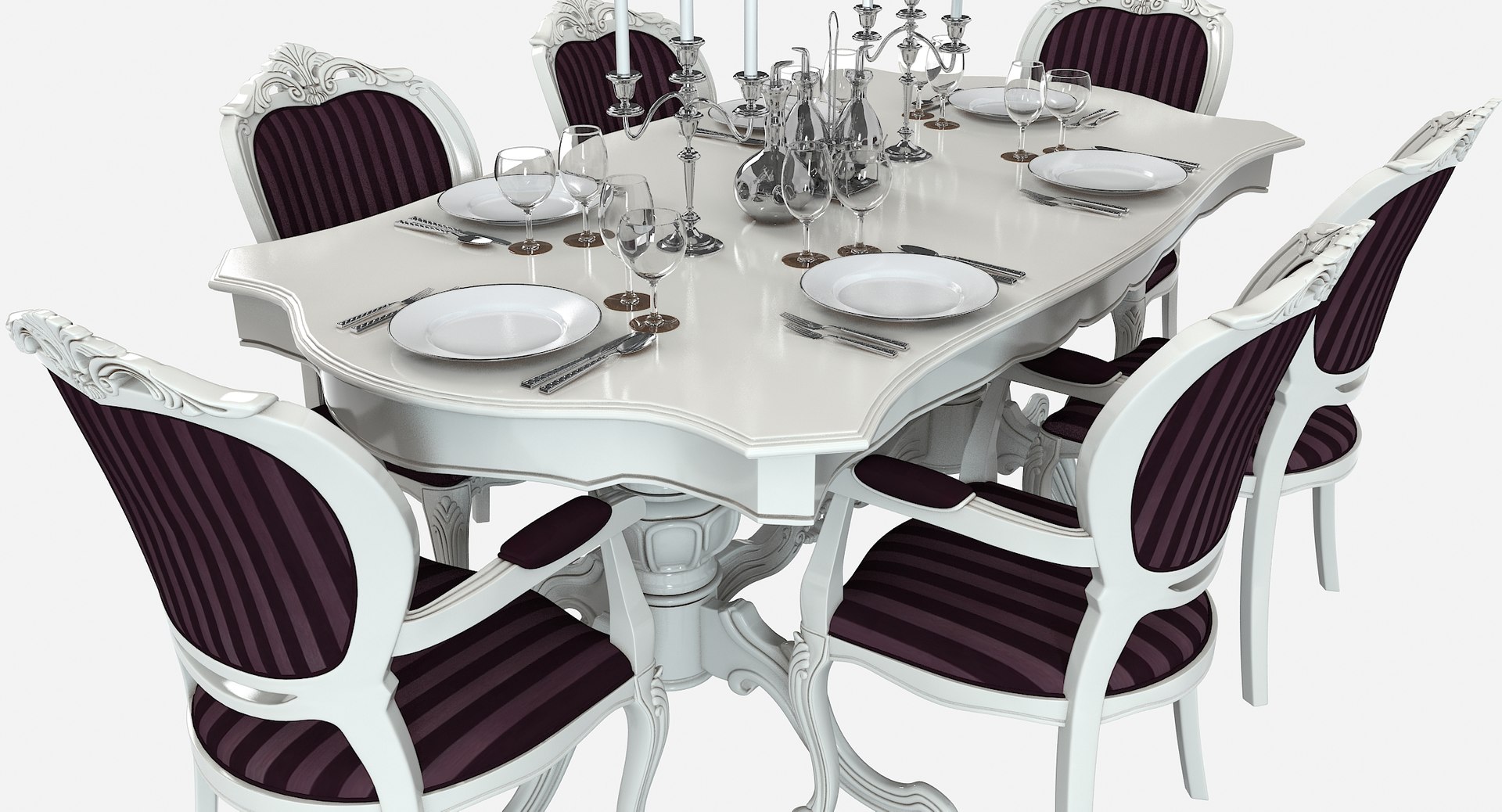 Dining Table Set 3d Model