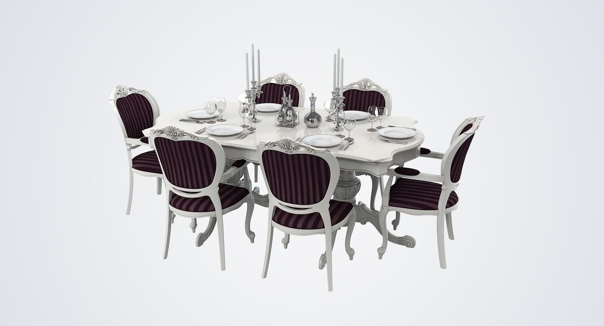 Dining Table Set 3d Model