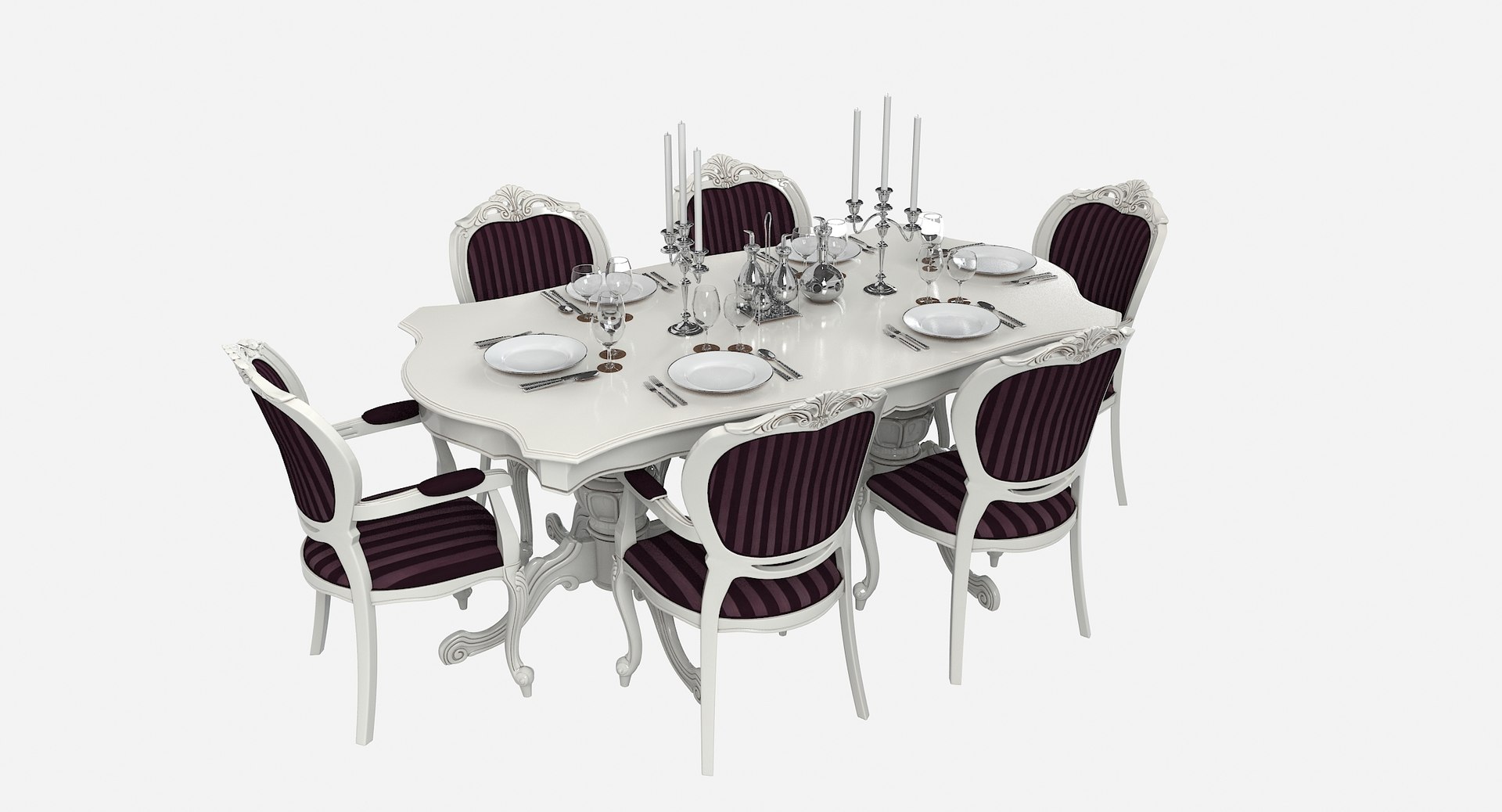 Dining Table Set 3d Model