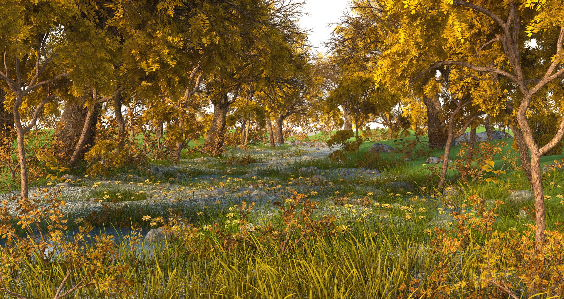 Path Forest Autumn 3D Model - TurboSquid 1409953