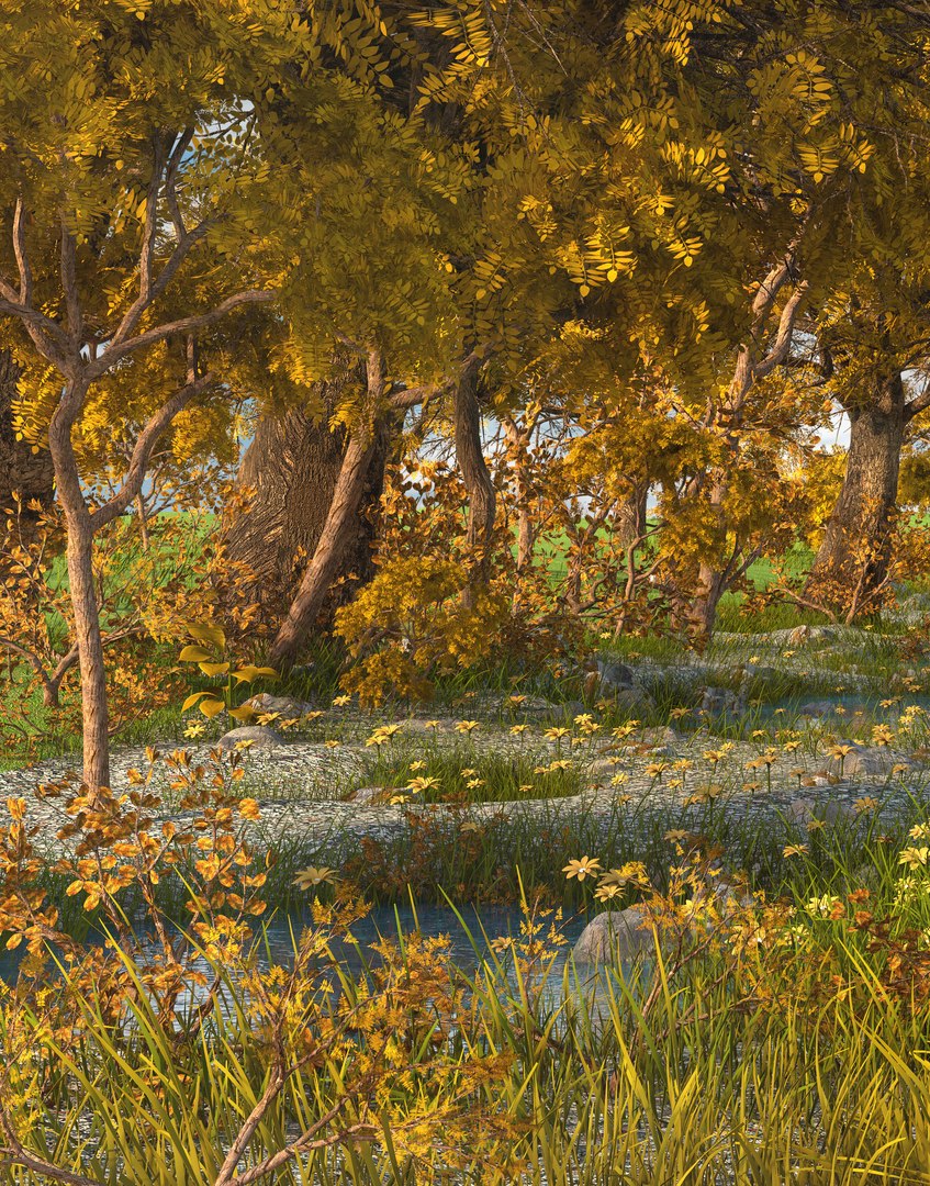 Path Forest Autumn 3D Model - TurboSquid 1409953