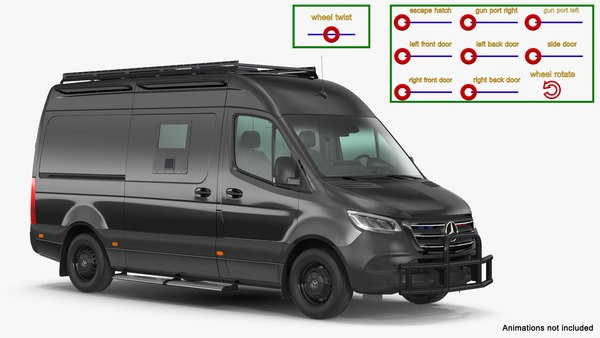 Mercedes Bulletproof Armored Van Rigged 3D - TurboSquid 1967974