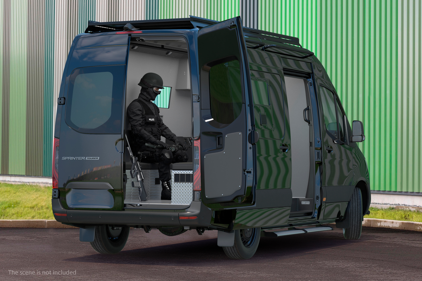 modelo 3d Furgoneta blindada antibalas Mercedes aparejada - TurboSquid ...