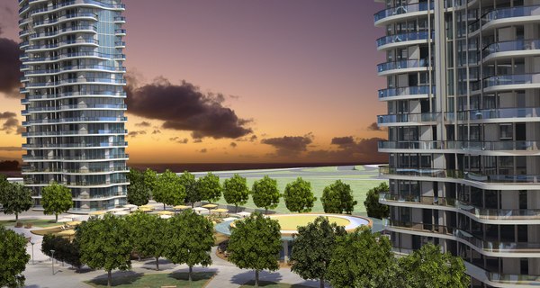 3D model high-rise residence towers - TurboSquid 1459100