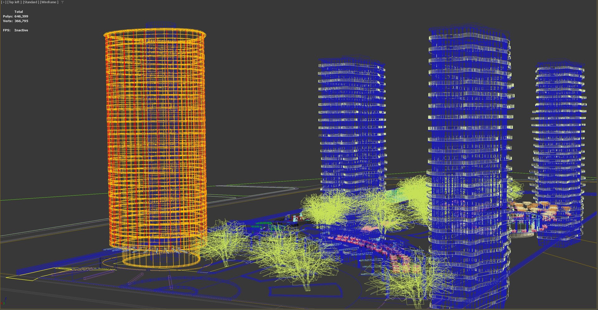3D Model High-rise Residence Towers - TurboSquid 1459100
