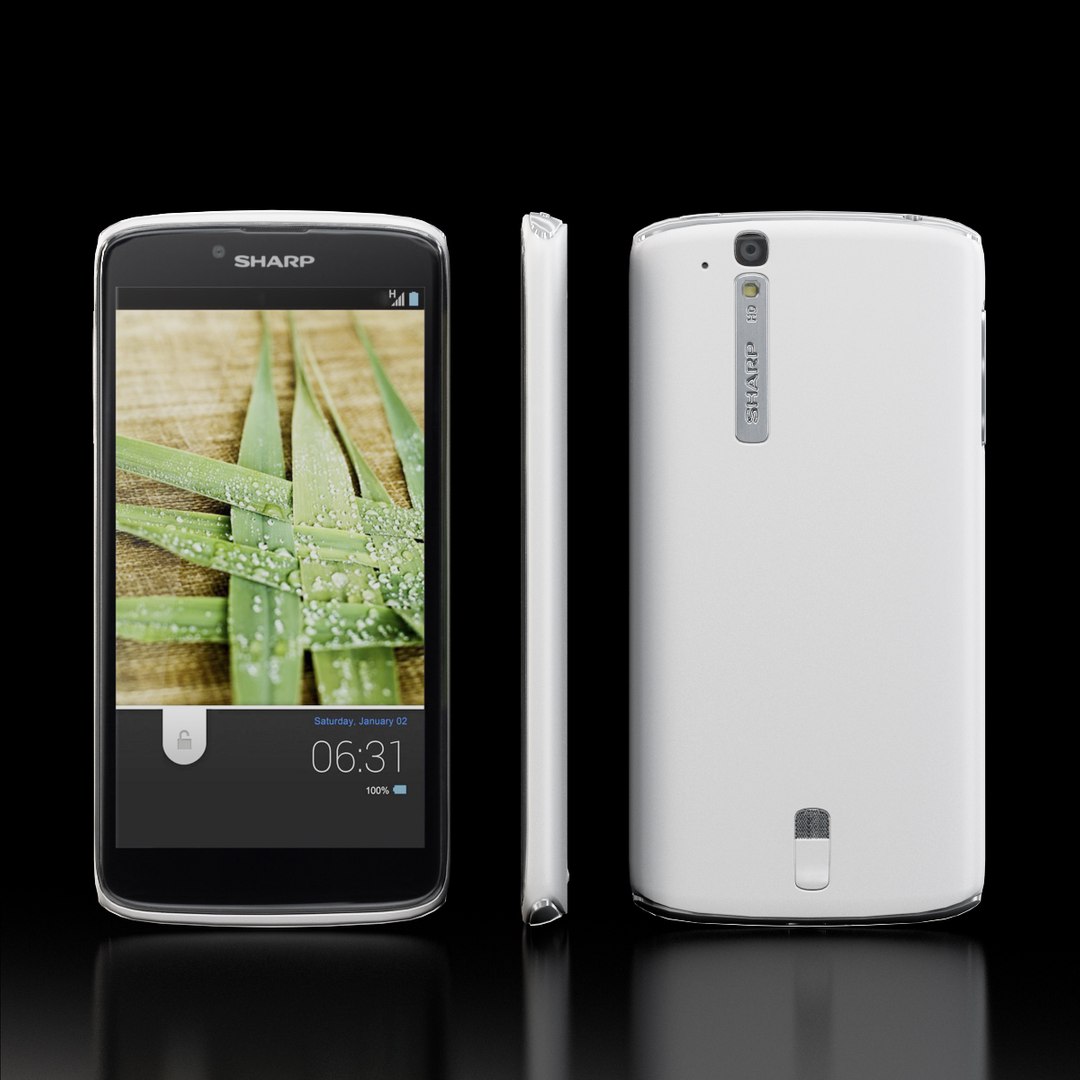 Low-poly Sharp Sh837w White 3d Max