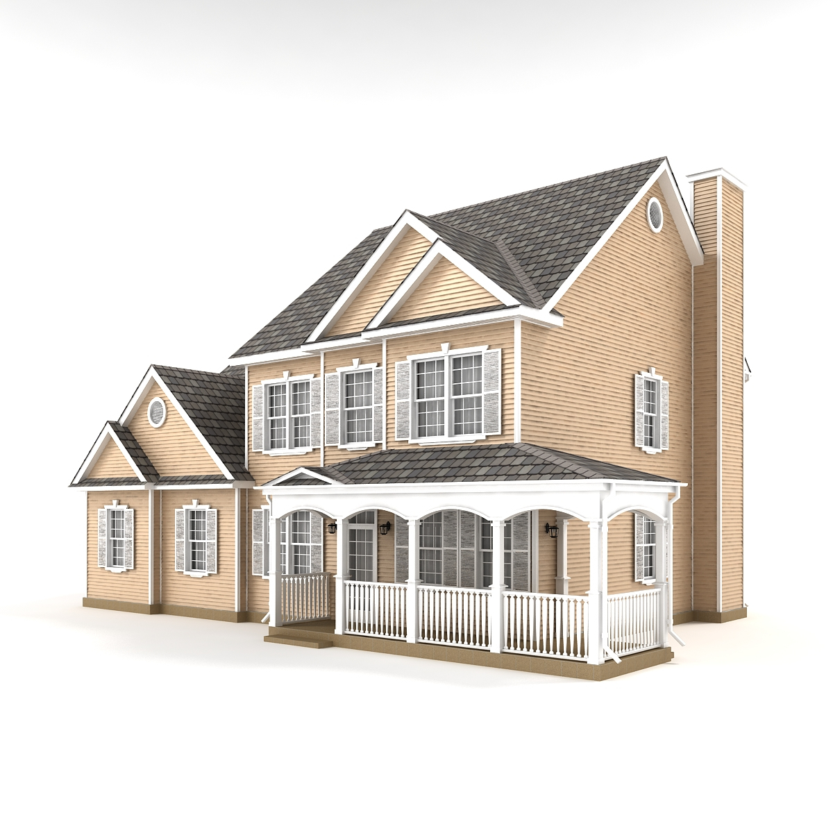 3d two-story house siding
