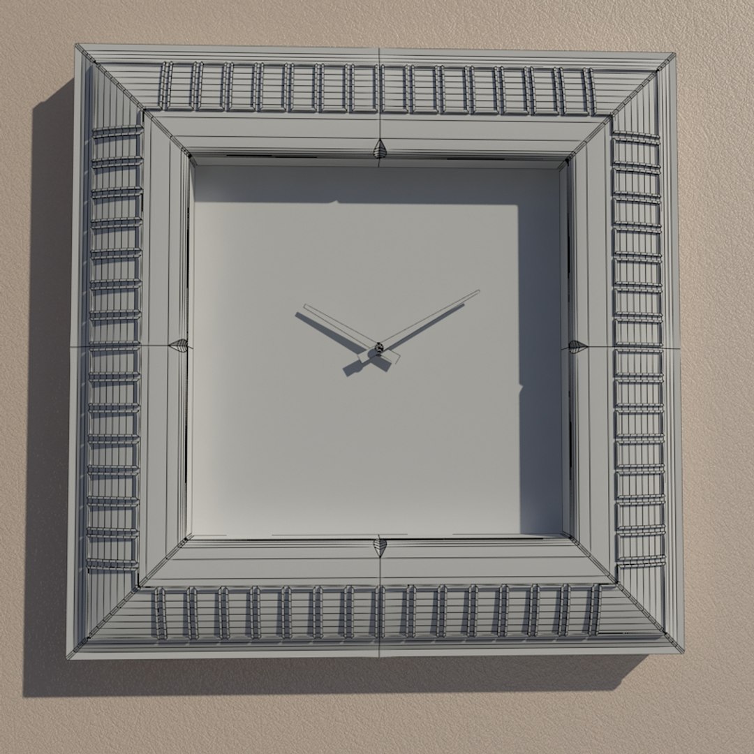 3D model square wall clock - TurboSquid 1604958
