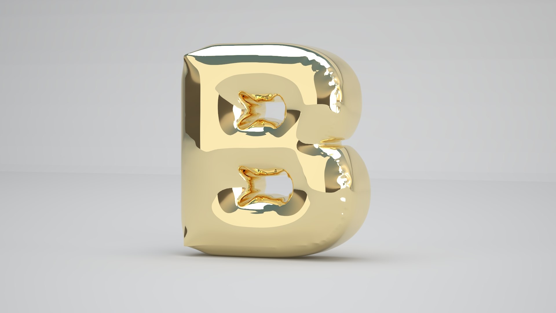 Gold B Balloon Model - TurboSquid 2399190