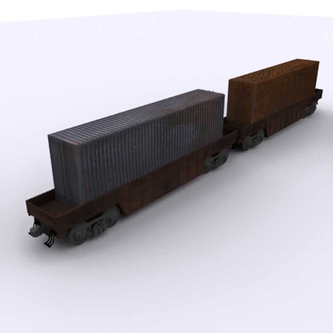 3D railway container carriage model - TurboSquid 1199947