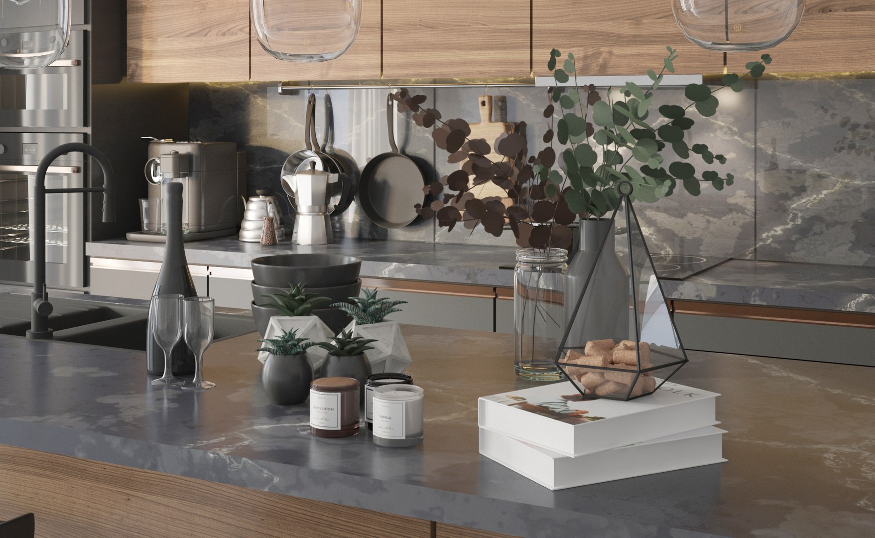 Luxury Modern Kitchen Interior 3D - TurboSquid 2056616