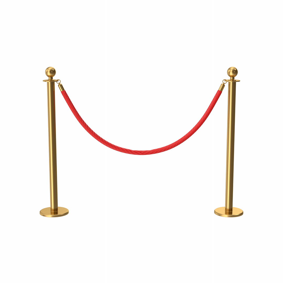 3D Model Gold Rope Berrier - TurboSquid 2281761