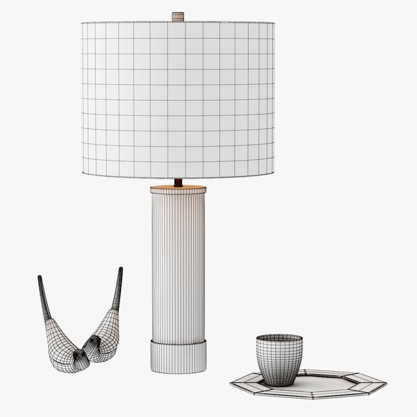 acrylic column table lamp 3d model