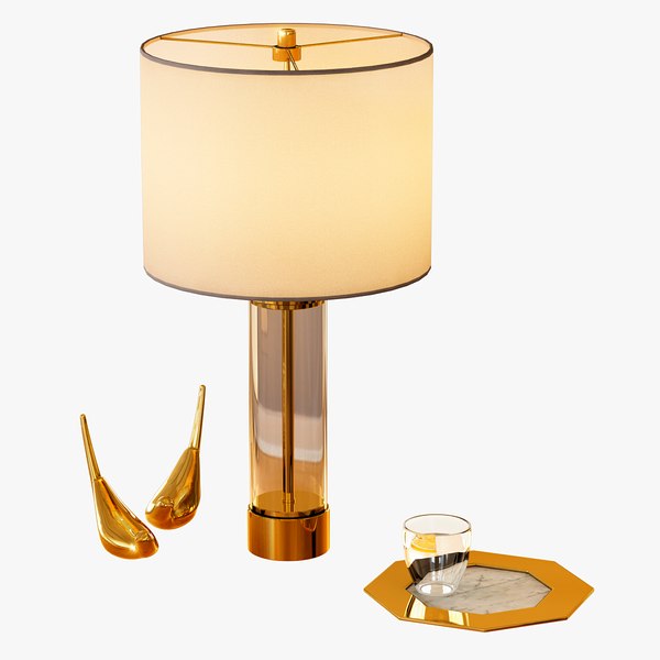 acrylic column table lamp 3d model