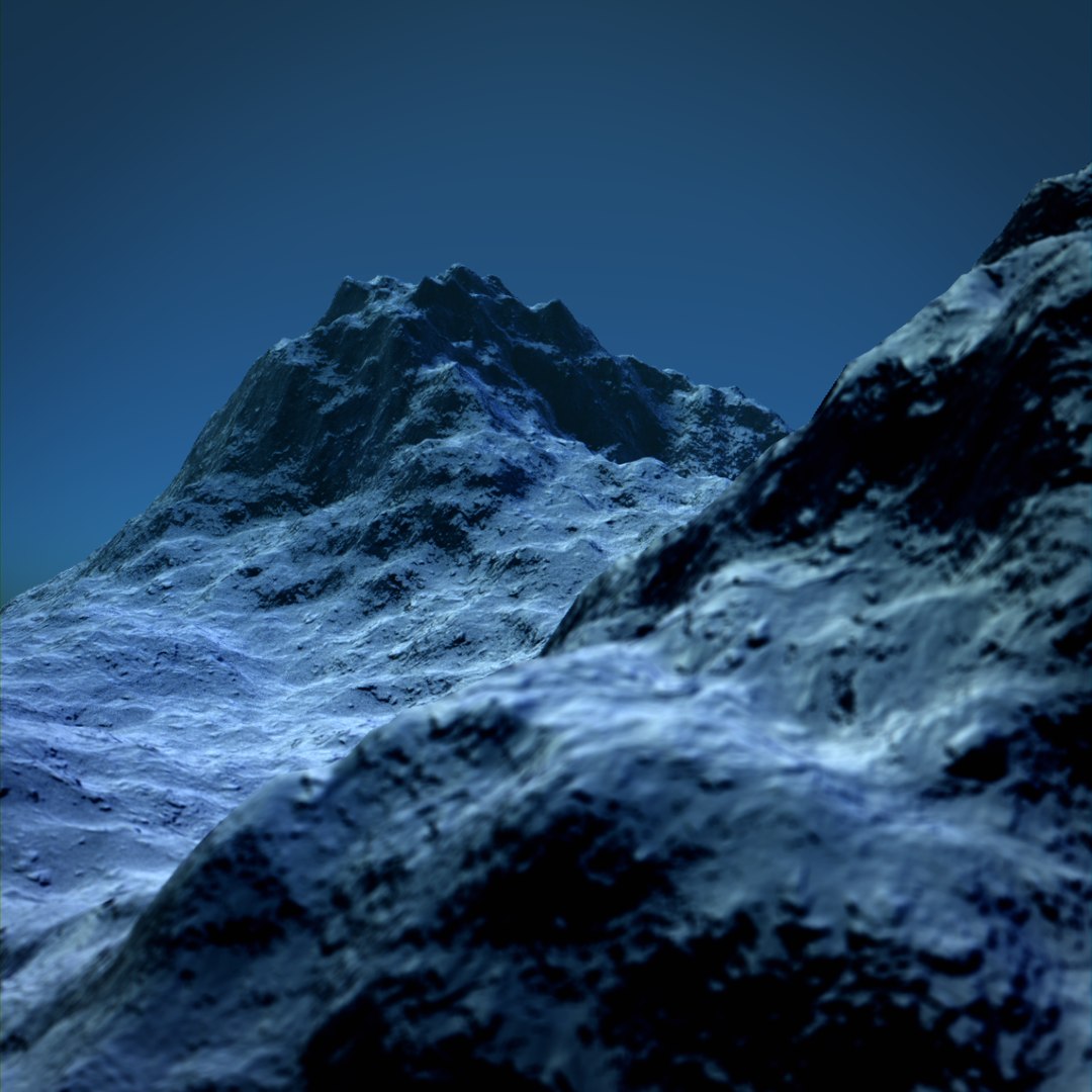 Snowy Mountain Terrain Photorealistic 3d X