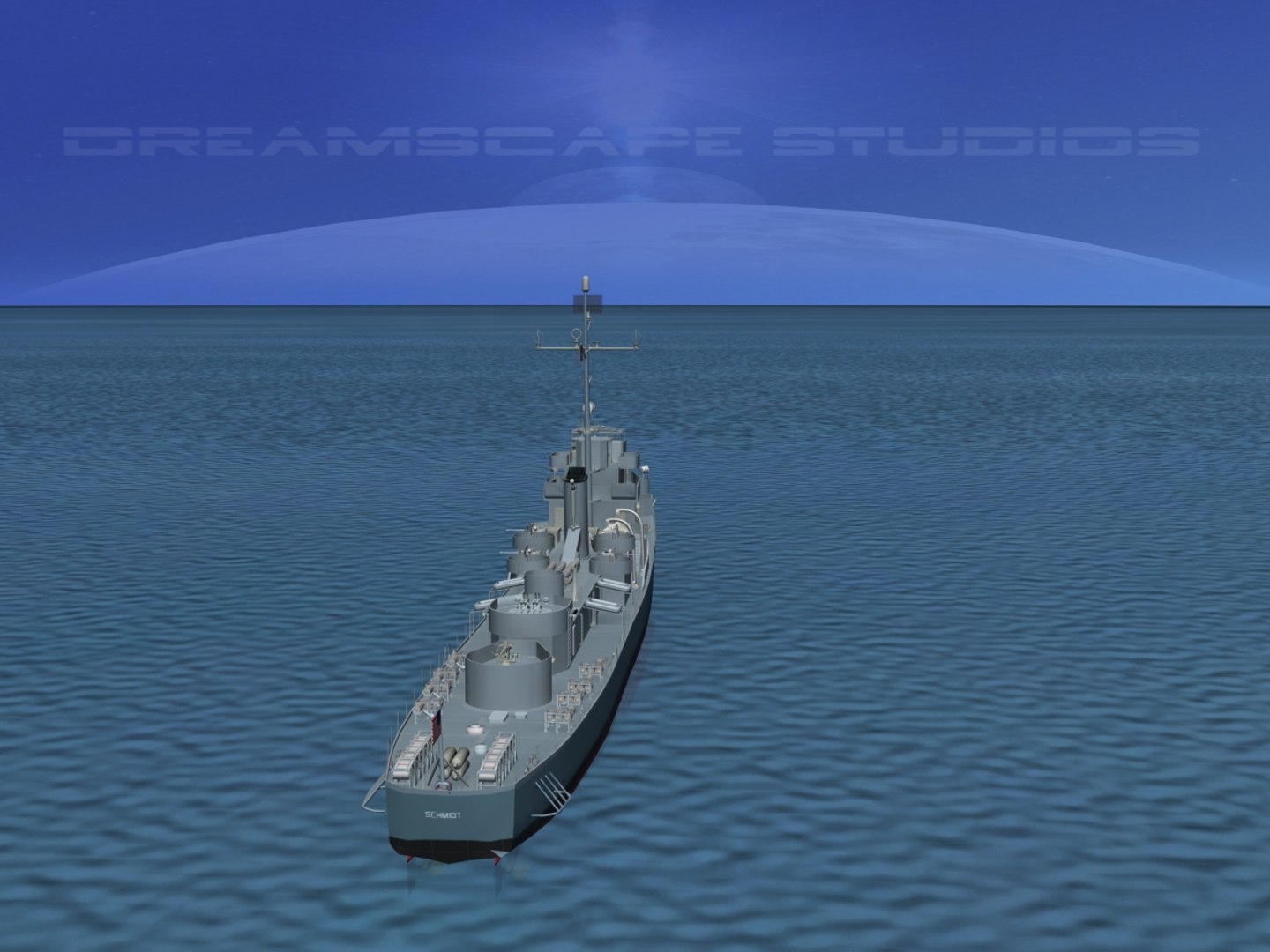 3d Model Guns Buckley Class Destroyer
