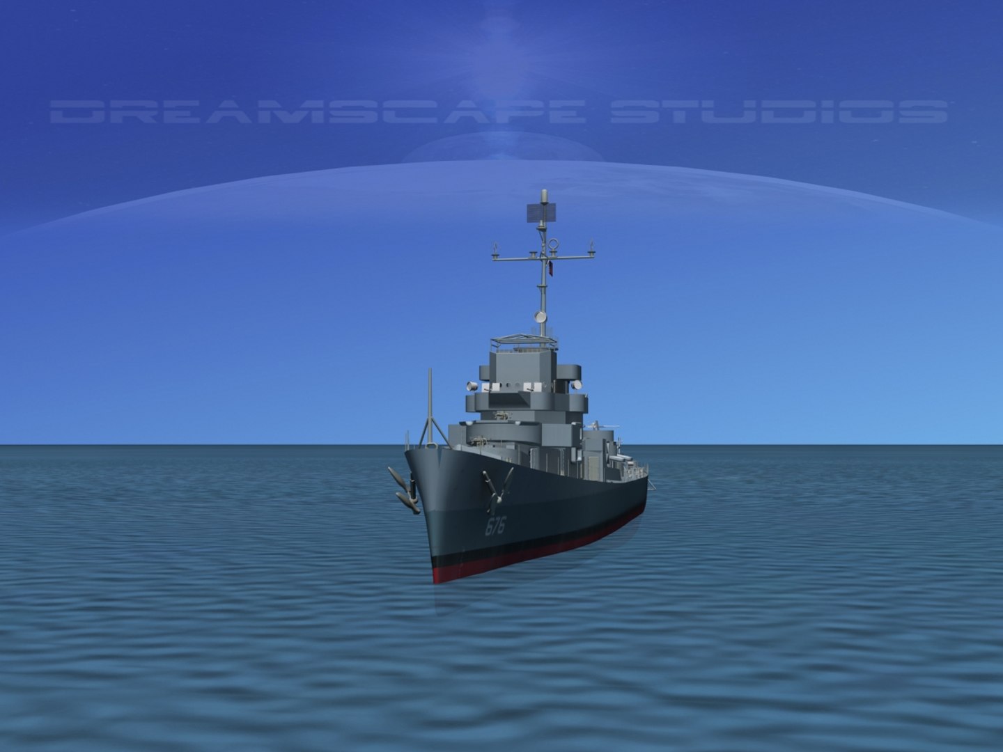 3d Model Guns Buckley Class Destroyer