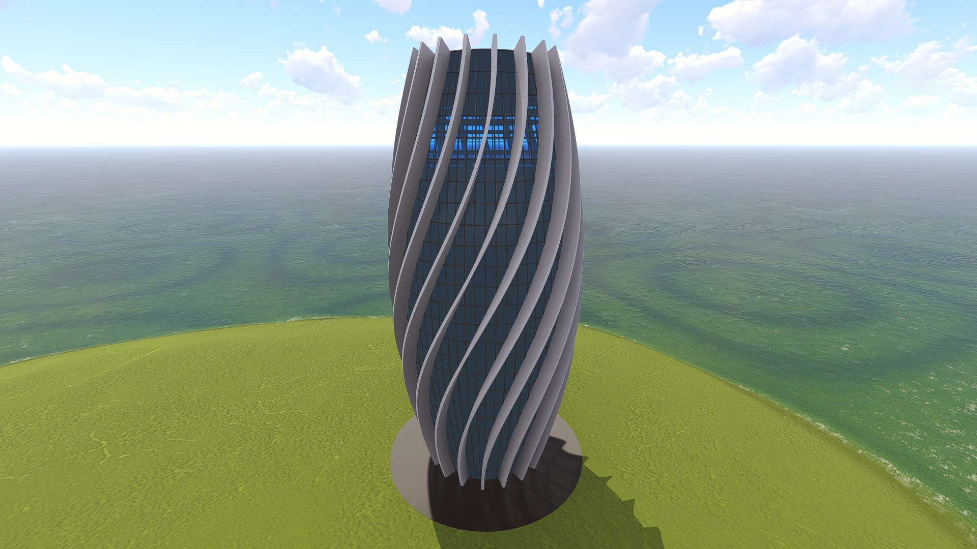 Twisted Blades Tower 3D - TurboSquid 2047454
