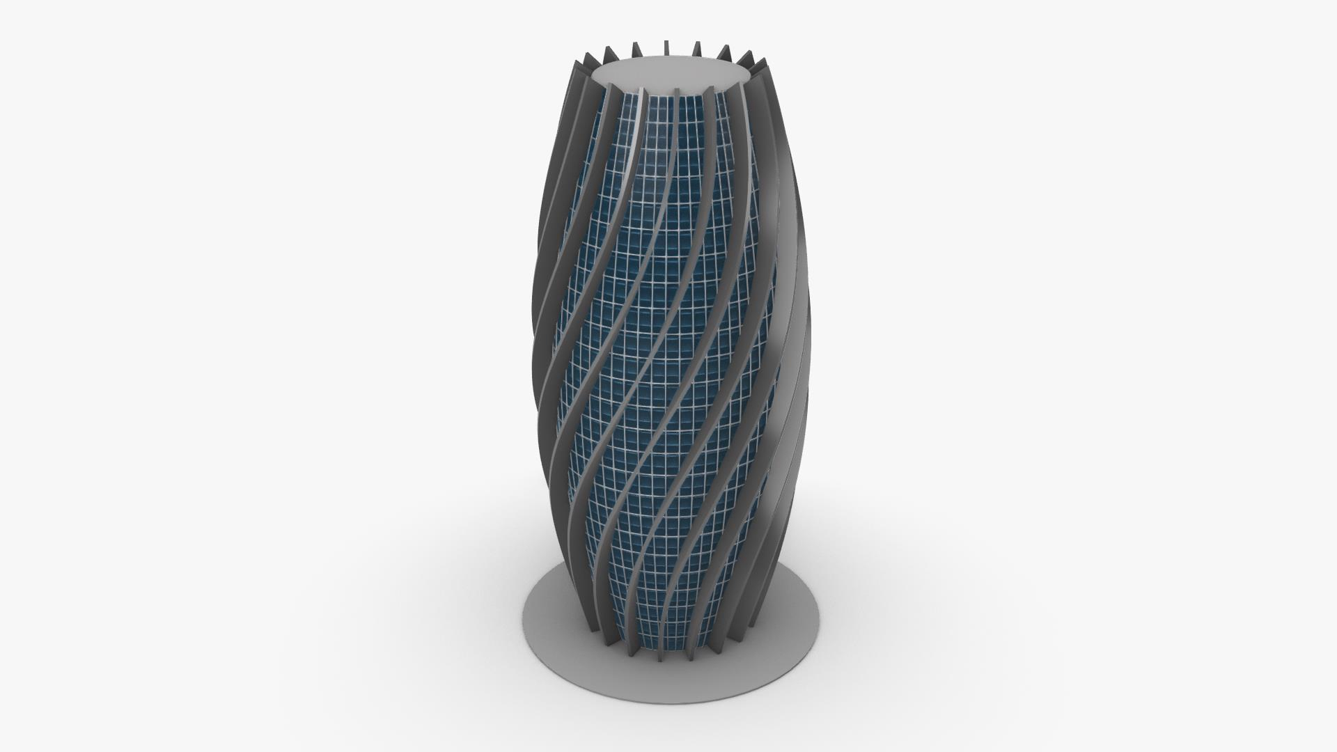 Twisted Blades Tower 3D - TurboSquid 2047454