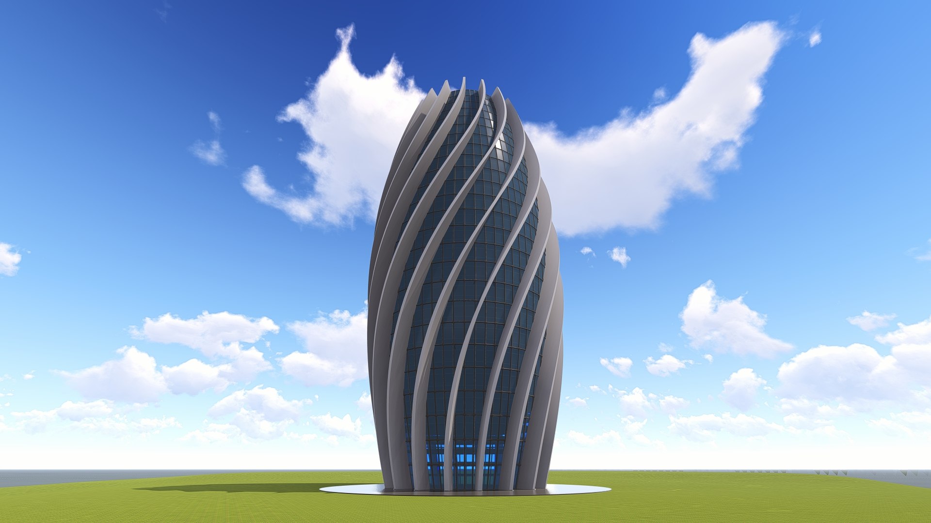 Twisted Blades Tower 3D - TurboSquid 2047454