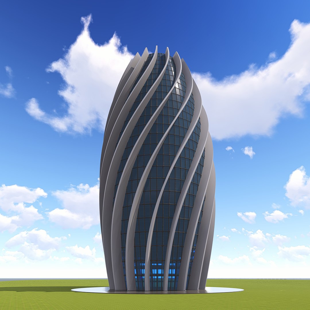 Twisted Blades Tower 3D - TurboSquid 2047454