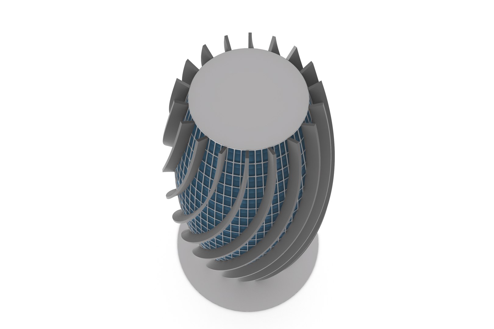 Twisted Blades Tower 3D - TurboSquid 2047454