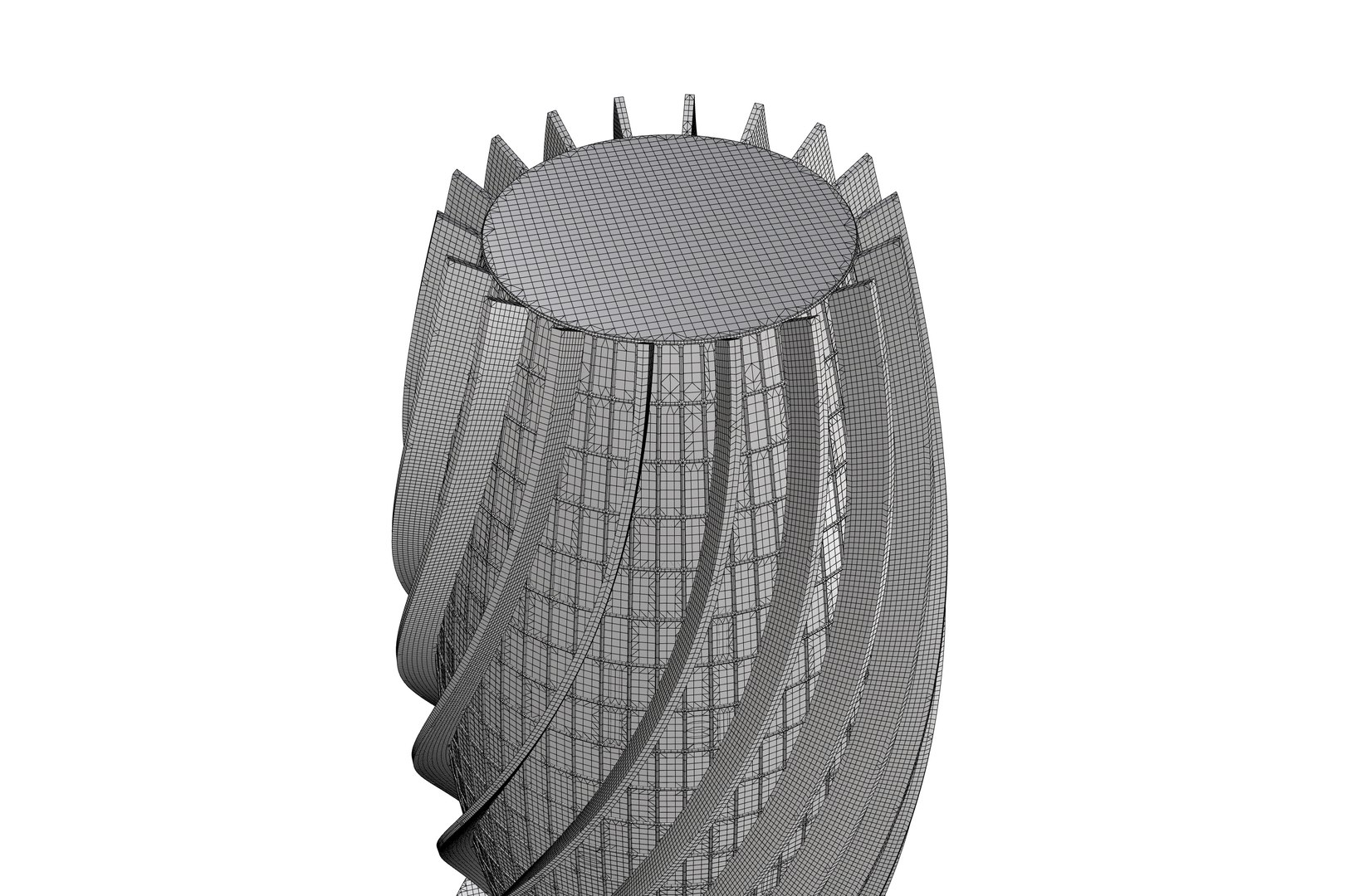 Twisted Blades Tower 3D - TurboSquid 2047454