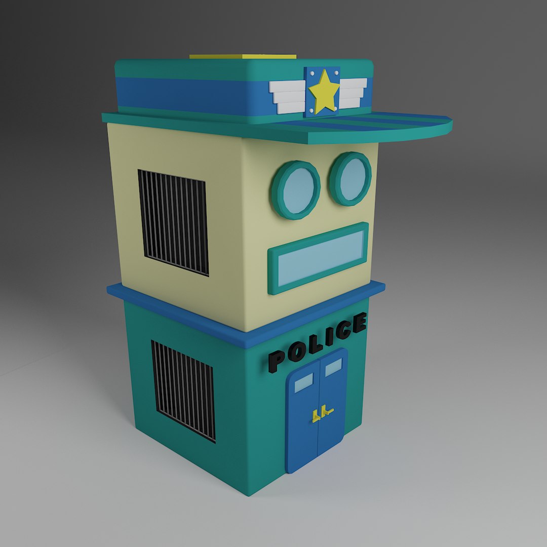 LOW POLY POLICE STATION 3D Model - TurboSquid 1955815