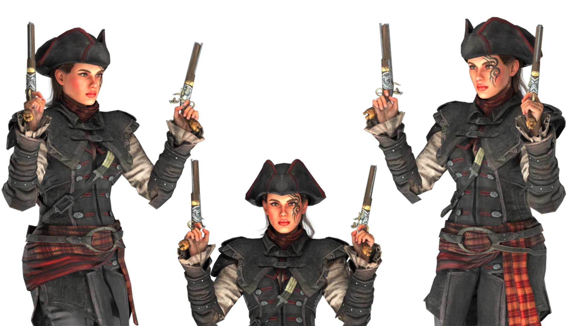 Realistic Rigged Western Warrior Girl-Mariya Character 3D Model Model ...