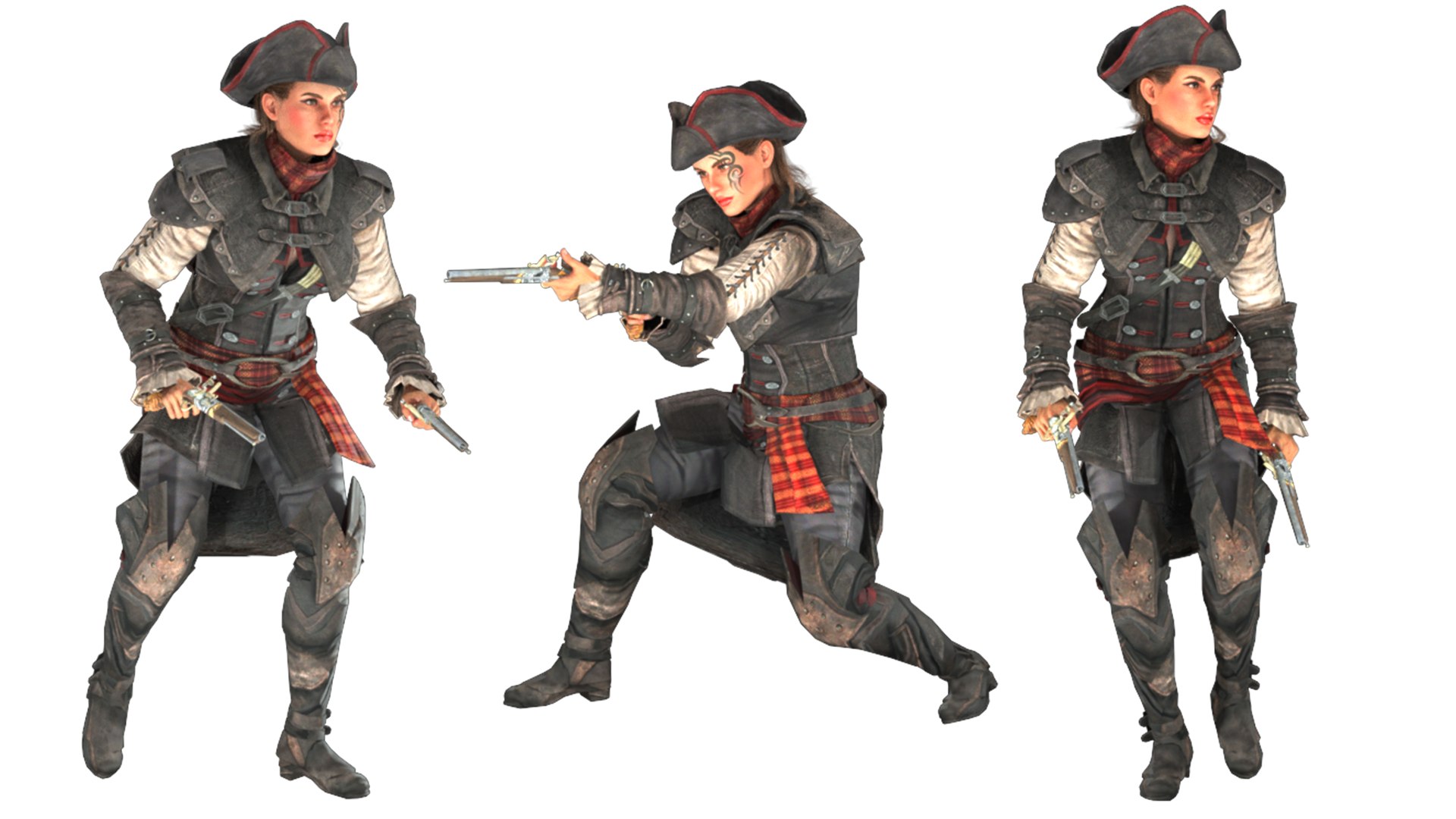 Realistic Rigged Western Warrior Girl-Mariya Character 3D Model Model ...